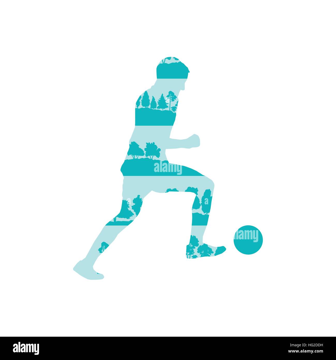 Football soccer player in action vector background illustration concept ...