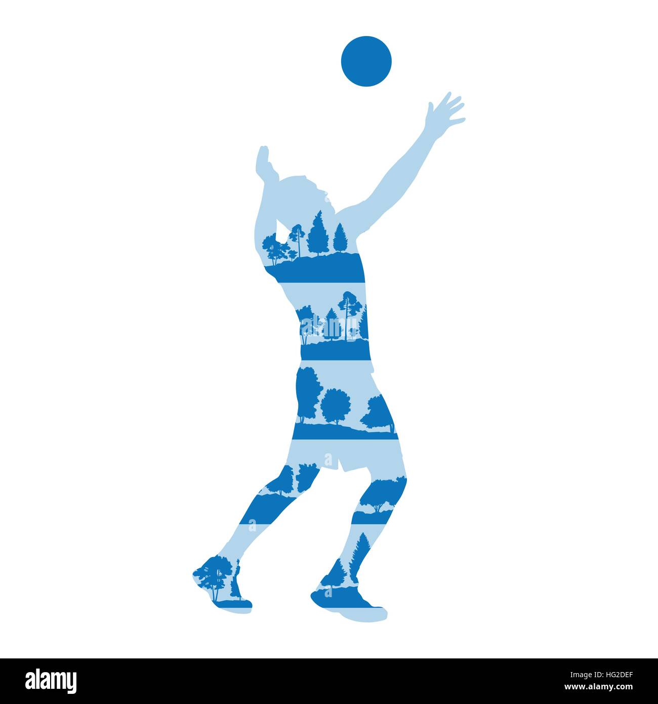 Guy playing volleyball Stock Vector Images - Alamy