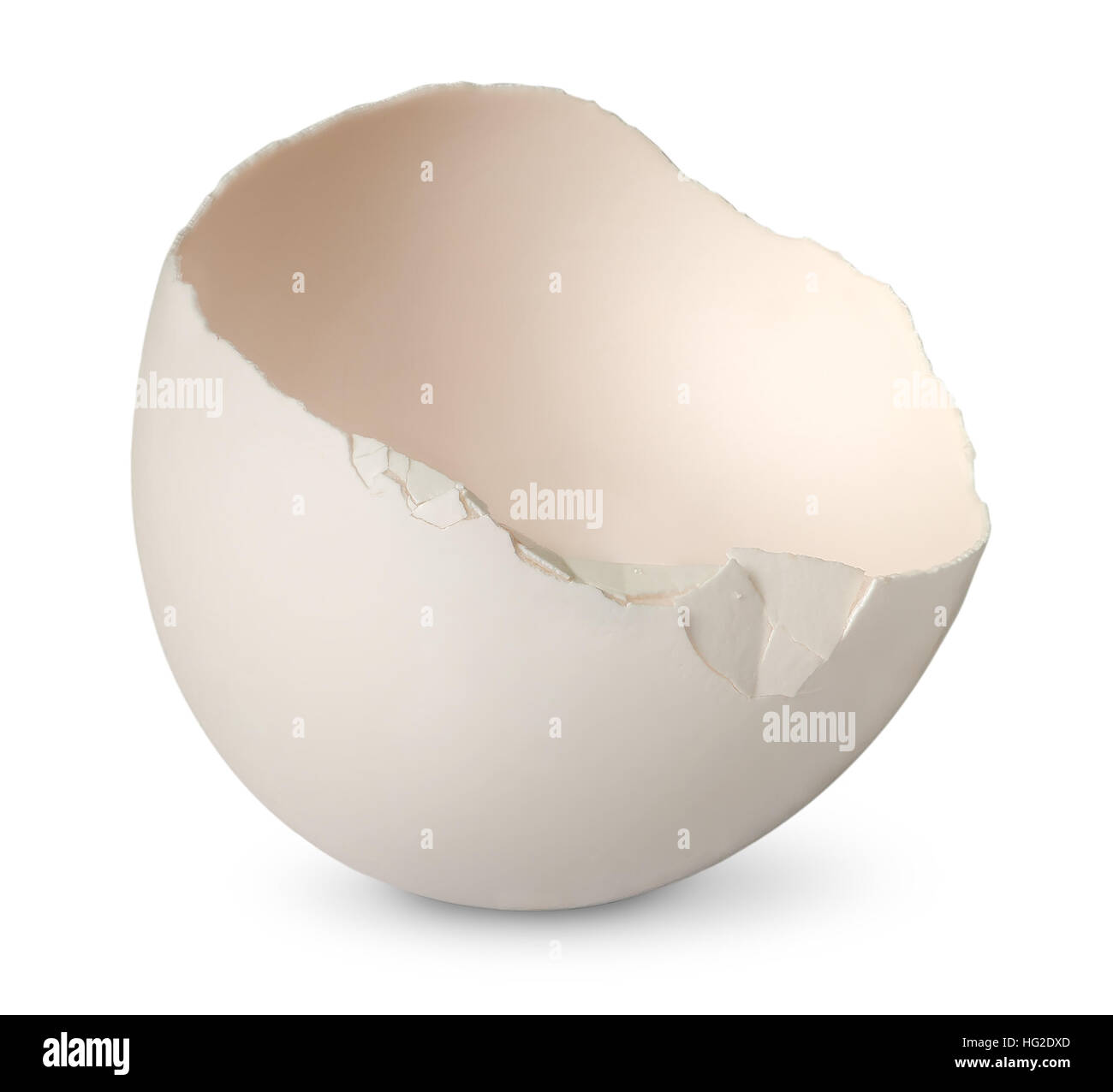 Single half from crashed egg isolated on white background Stock Photo ...