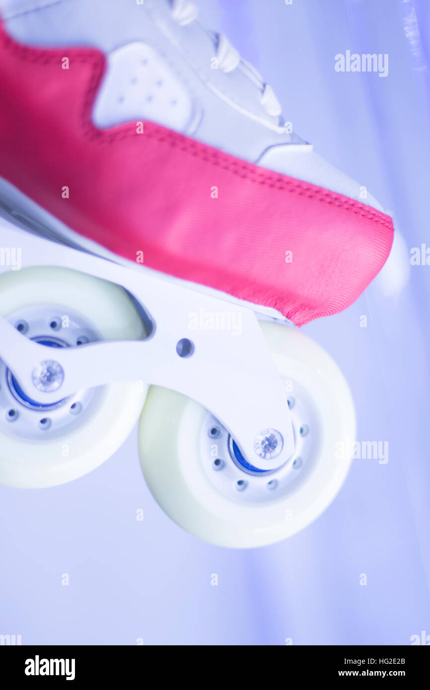 Freestyle girls pink inline skates boots and wheels in retail store ...