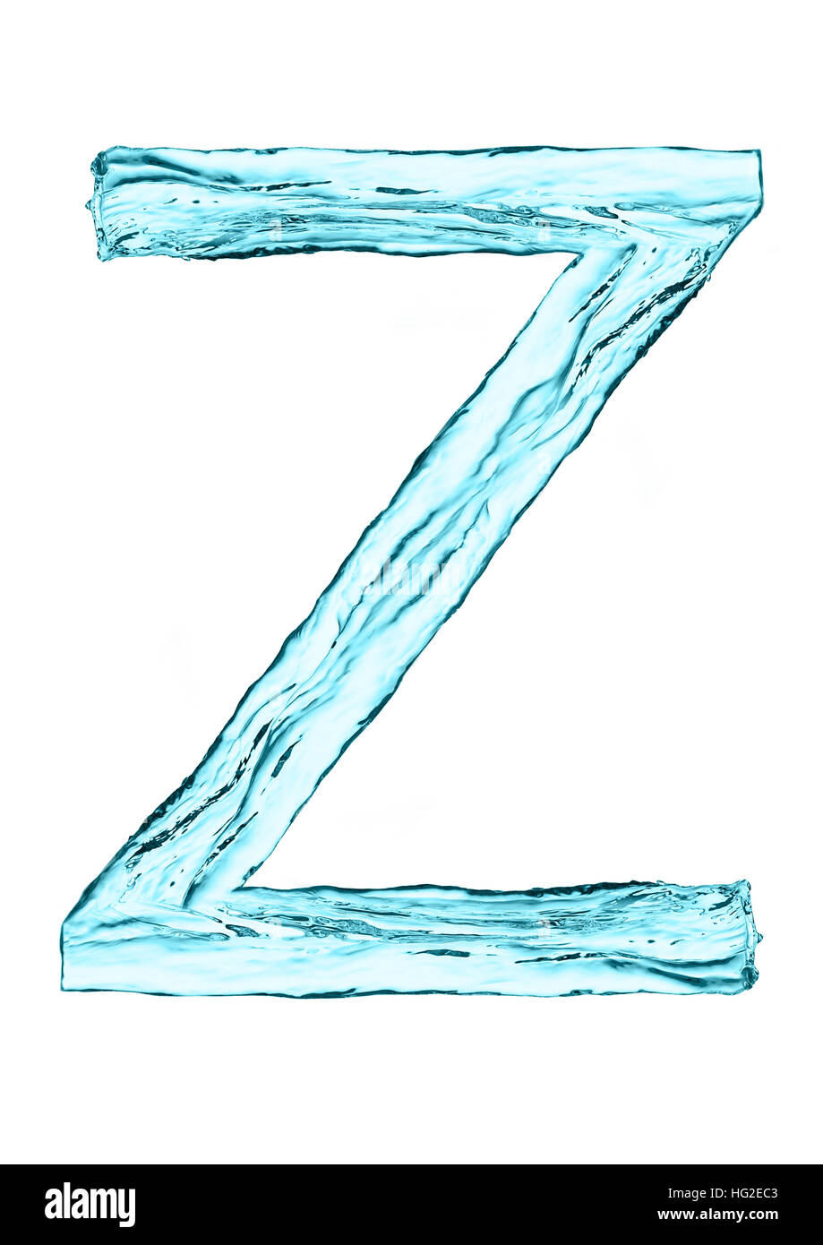 Water splash letter Z with light blue color on white background Stock ...