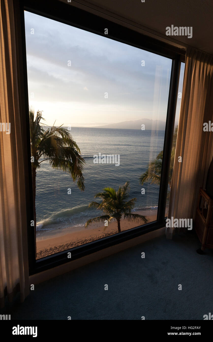 Sunset through a picturesque window, Maui, Hawaii Stock Photo - Alamy