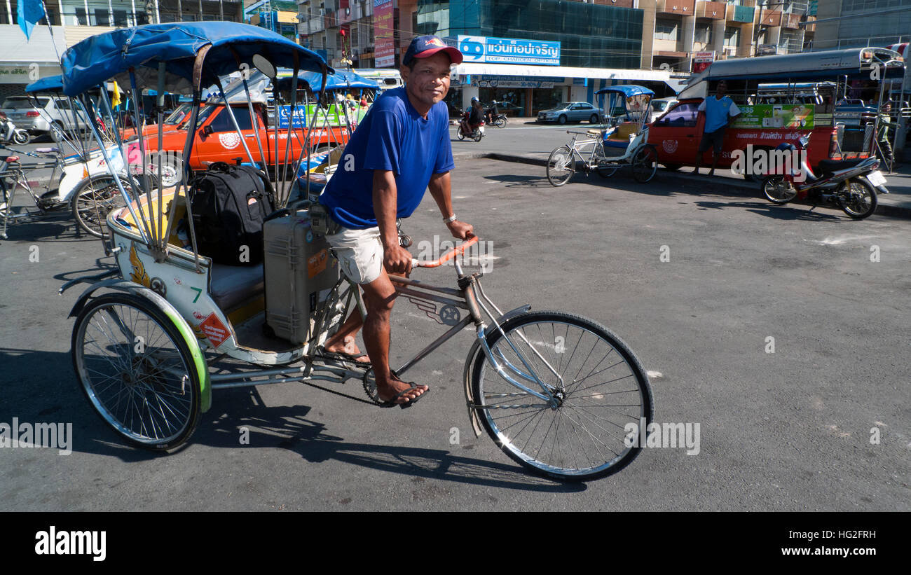 Bicycle rickshaw Kanchanaburi Thailand Stock Photo - Alamy
