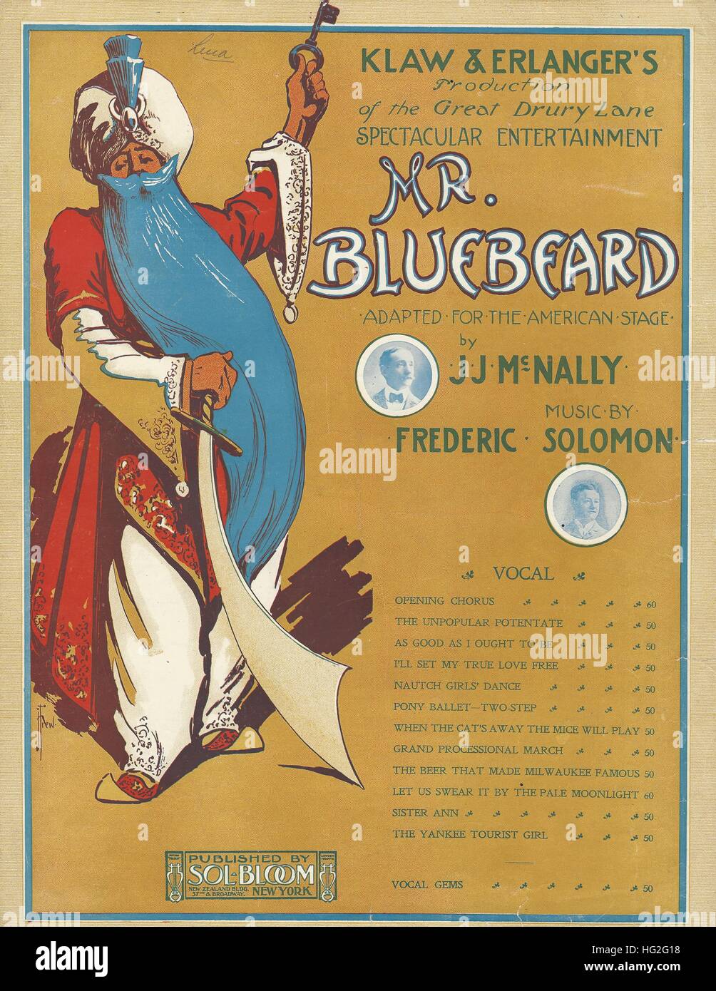 "Mr. Bluebeard" 1903 Musical Sheet Music Cover Stock Photo - Alamy