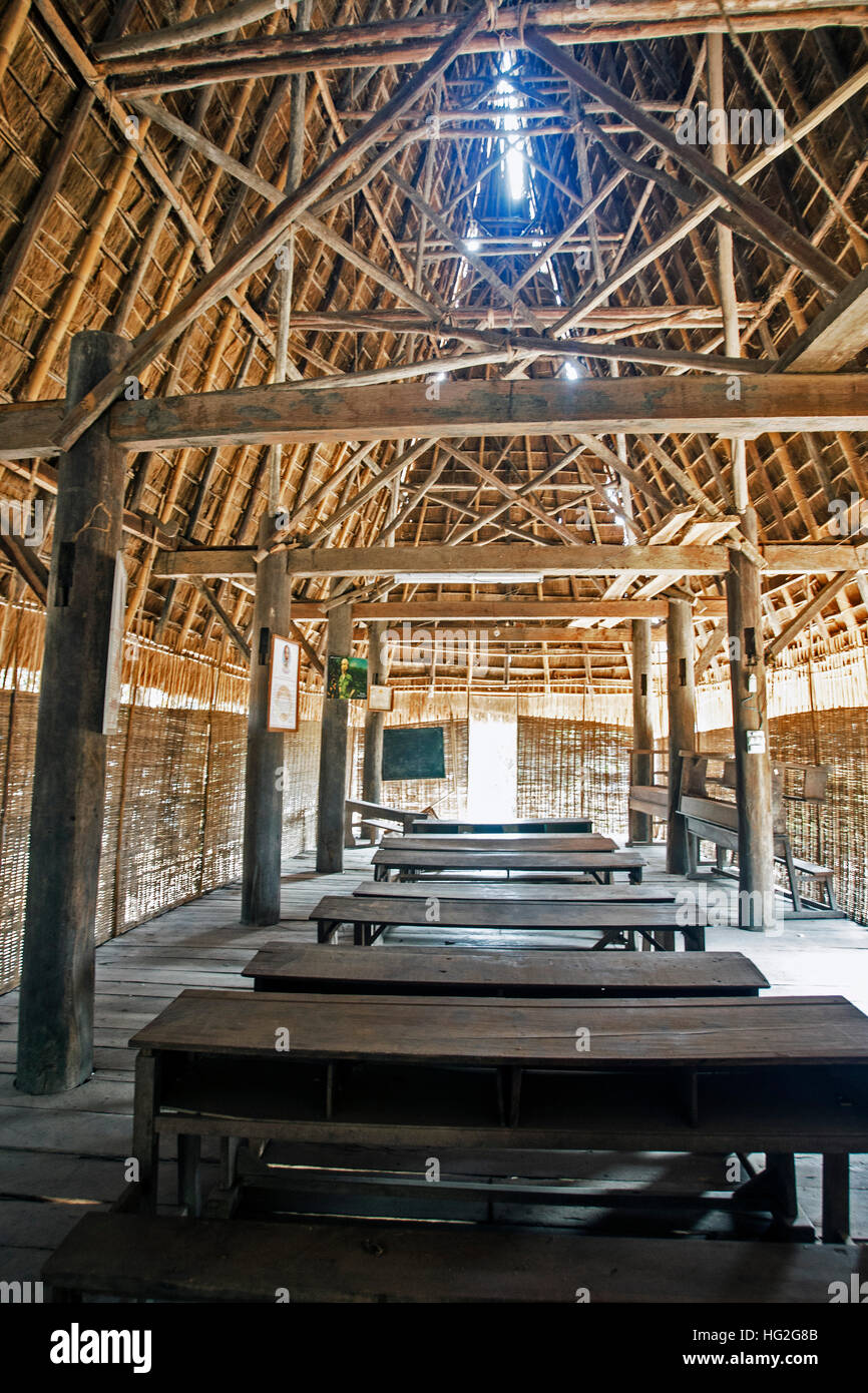 Ethnic Rong House interior Central Highlands Vietnam Stock Photo - Alamy