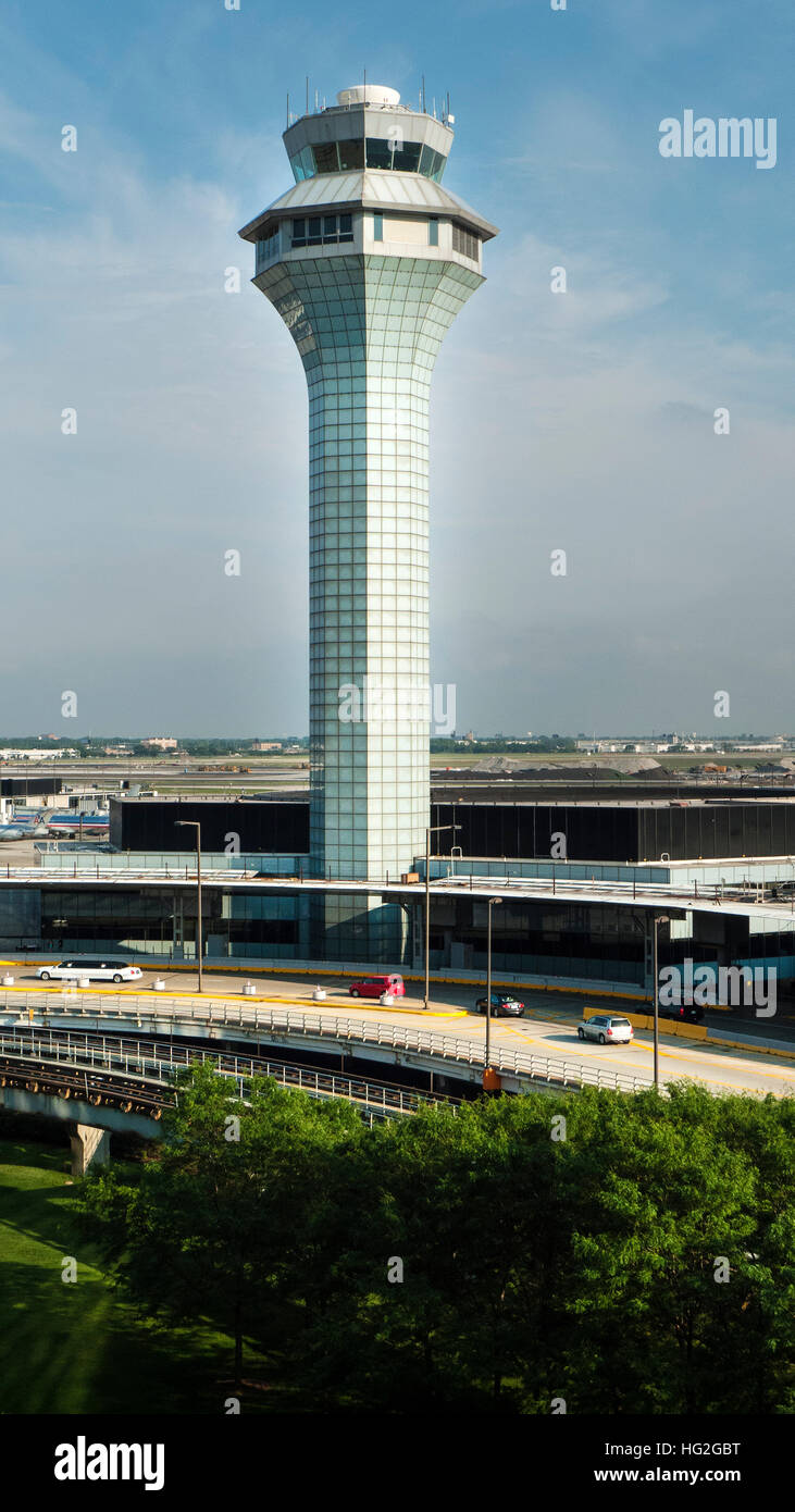 Control tower Chicago OHare International Airport Illinois USA Stock ...