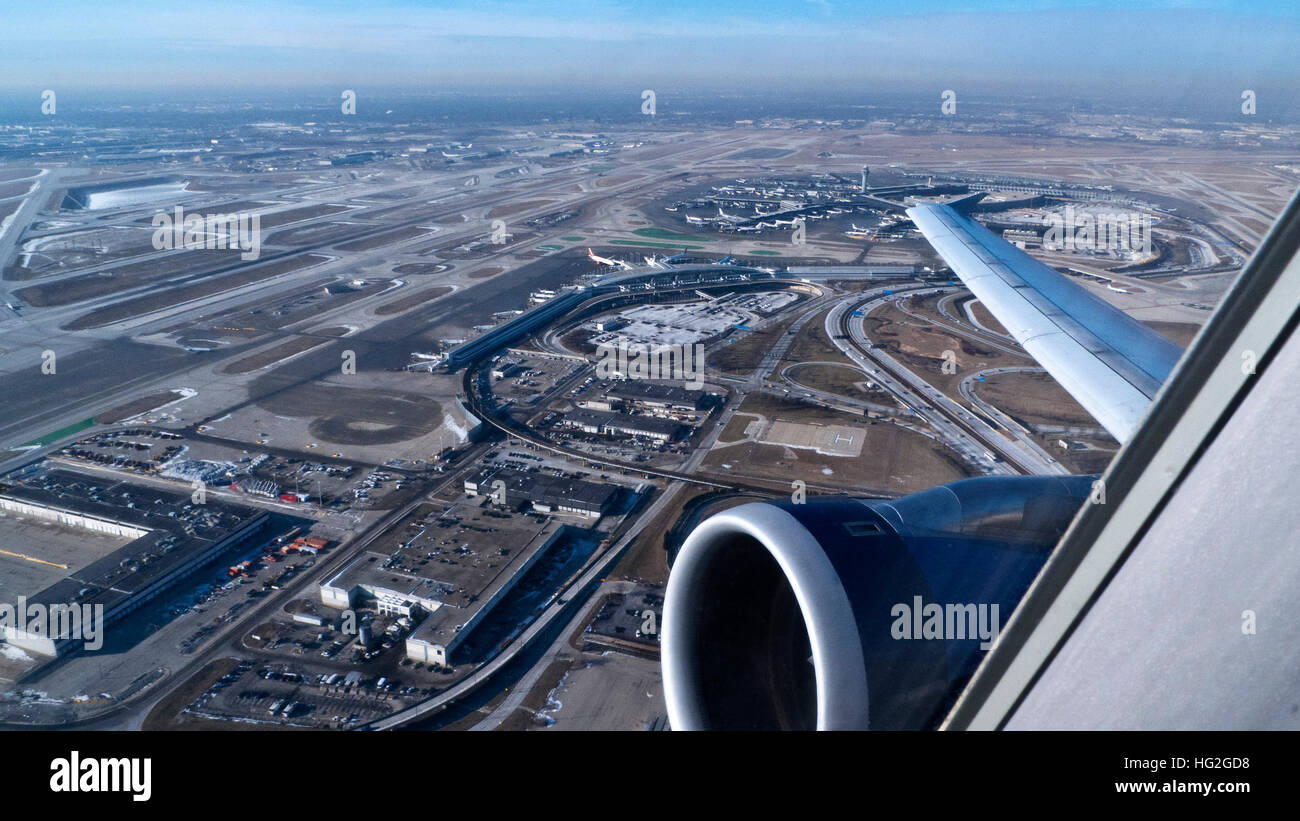 Aerial view of OHare airport Chicago Illinois USA Stock Photo - Alamy