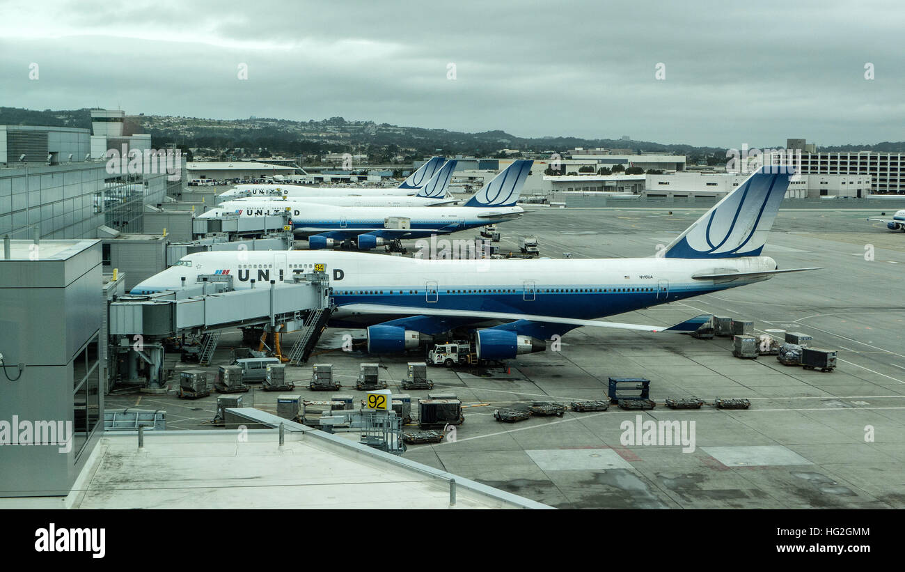 United Airlines Boeing 747 aircraft San Francisco California USA Stock ...