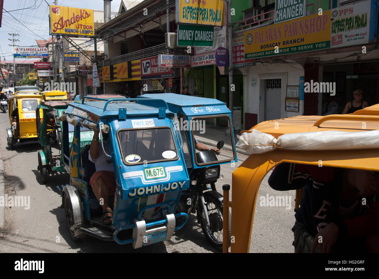 Motorcycle taxis Boracay island Philippines Stock Photo - Alamy