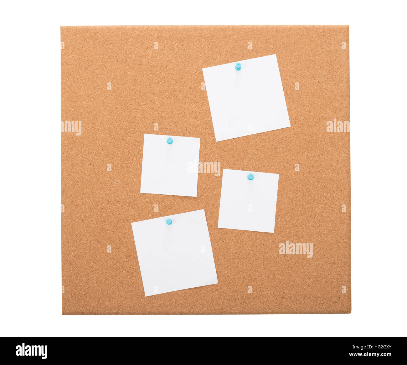 Vintage cork board with note paper - Isolated Stock Photo - Alamy