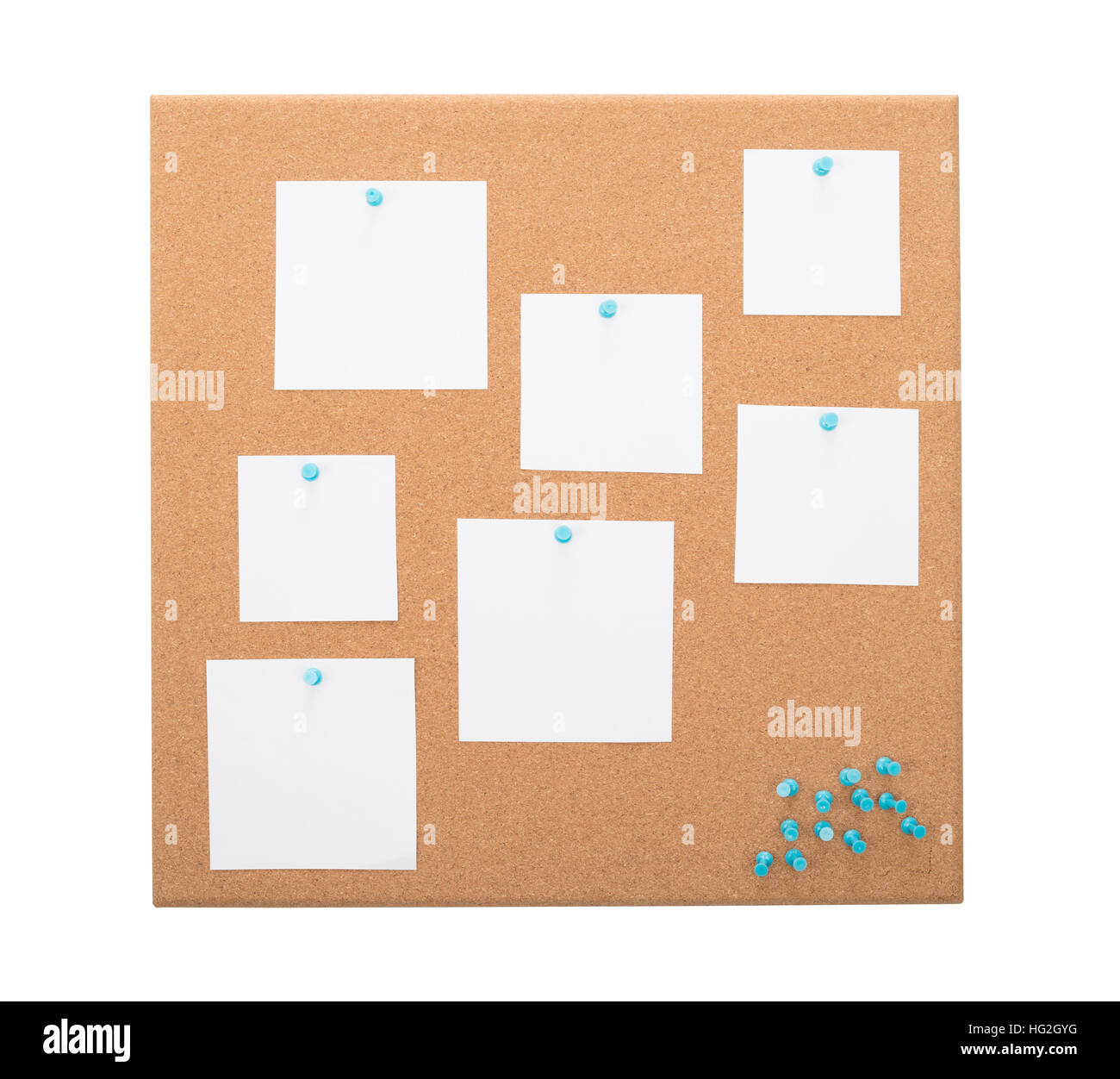 Vintage cork board with note paper - Isolated Stock Photo - Alamy