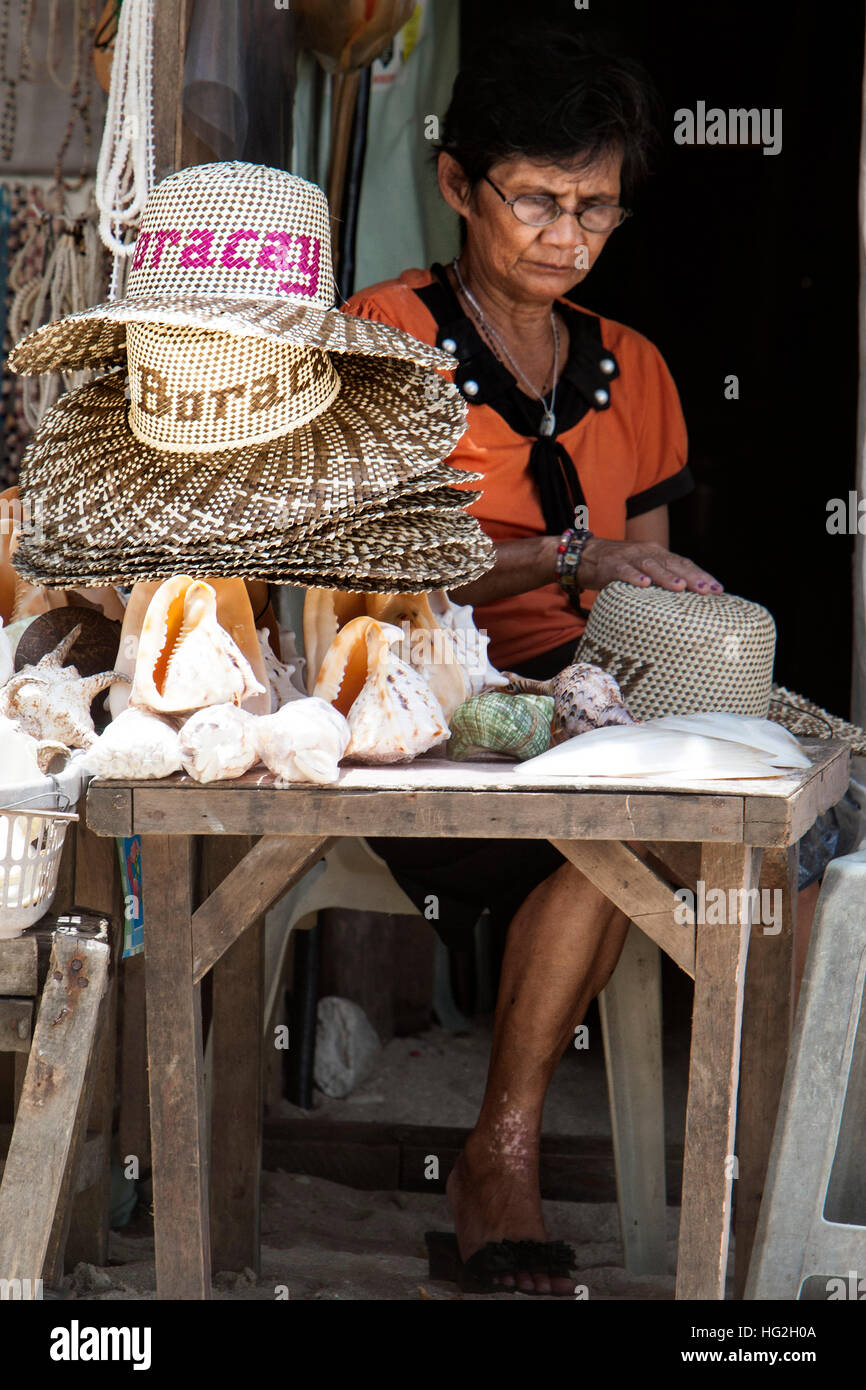 Boracay straw hats Philippines Stock Photo - Alamy