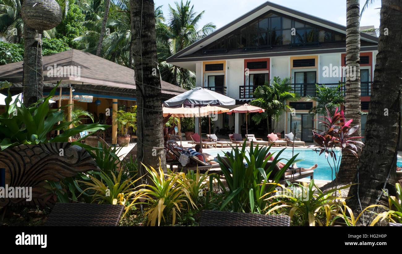 Mamas Fish House and Microtel Inn Boracay island Philippines Stock ...