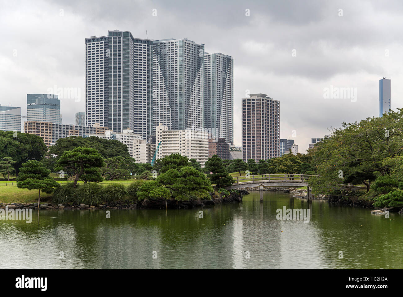 Detail of the Hamarikyu Gardens in Tokyo, Japan Stock Photo - Alamy