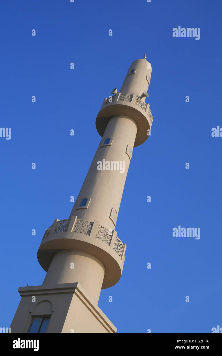 Minaret of a mosque in Al Ghous Park, Muharraq, Kingdom of Bahrain ...