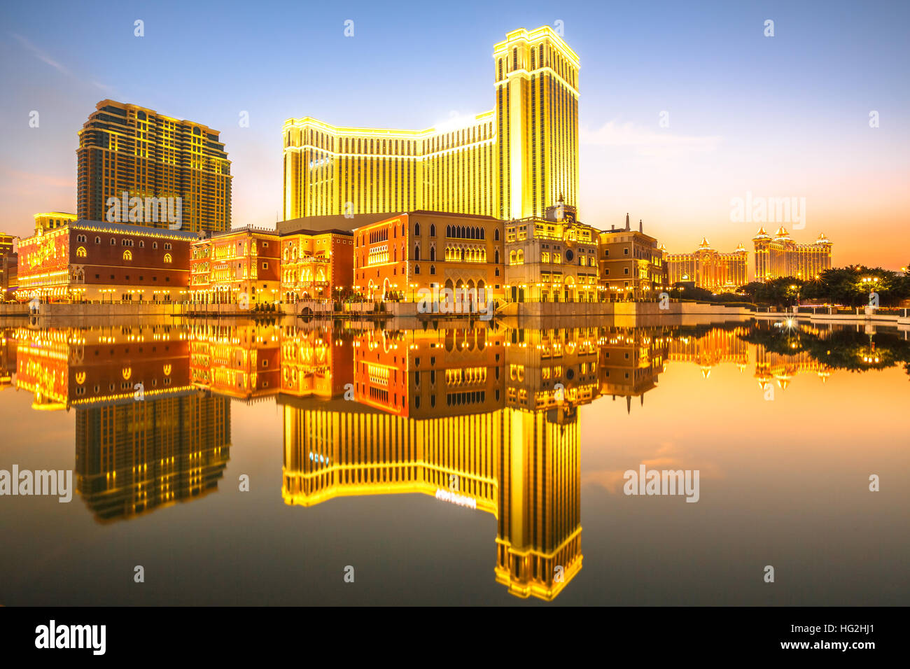 Cityscape Macao sunset Stock Photo - Alamy