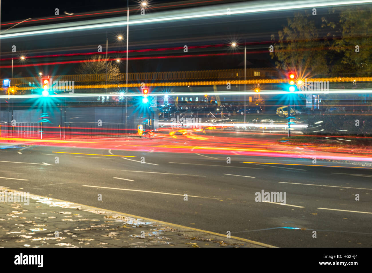 Night View of UK Motorway Highway Stock Photo - Alamy