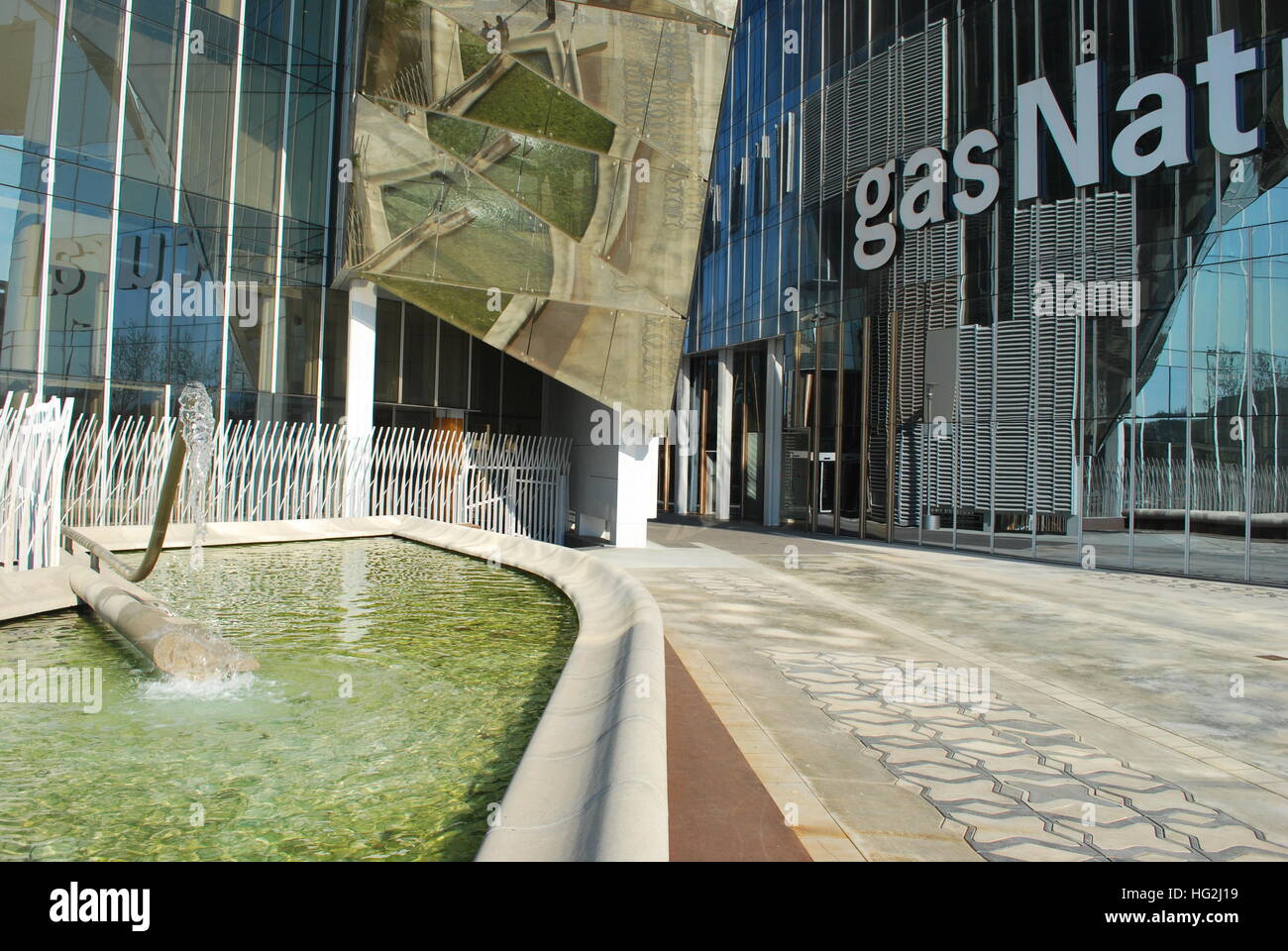 Gas Natural Headquarters in Barcelona, Catalonia, Spain,detail of the ...