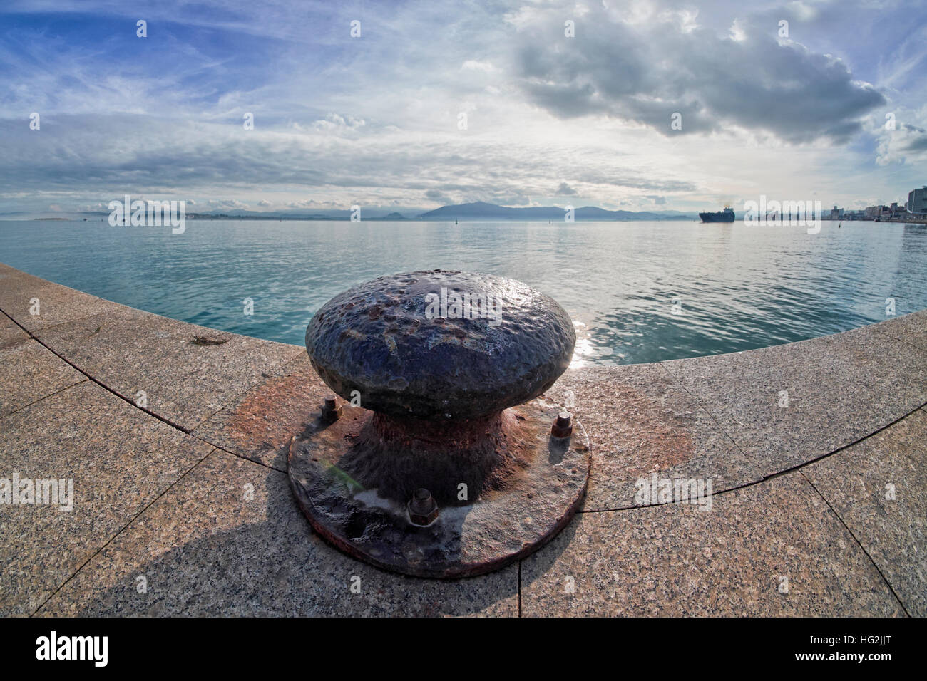 Santander waterfront at twilight. Paseo de Pereda. Cantabria, SPain ...
