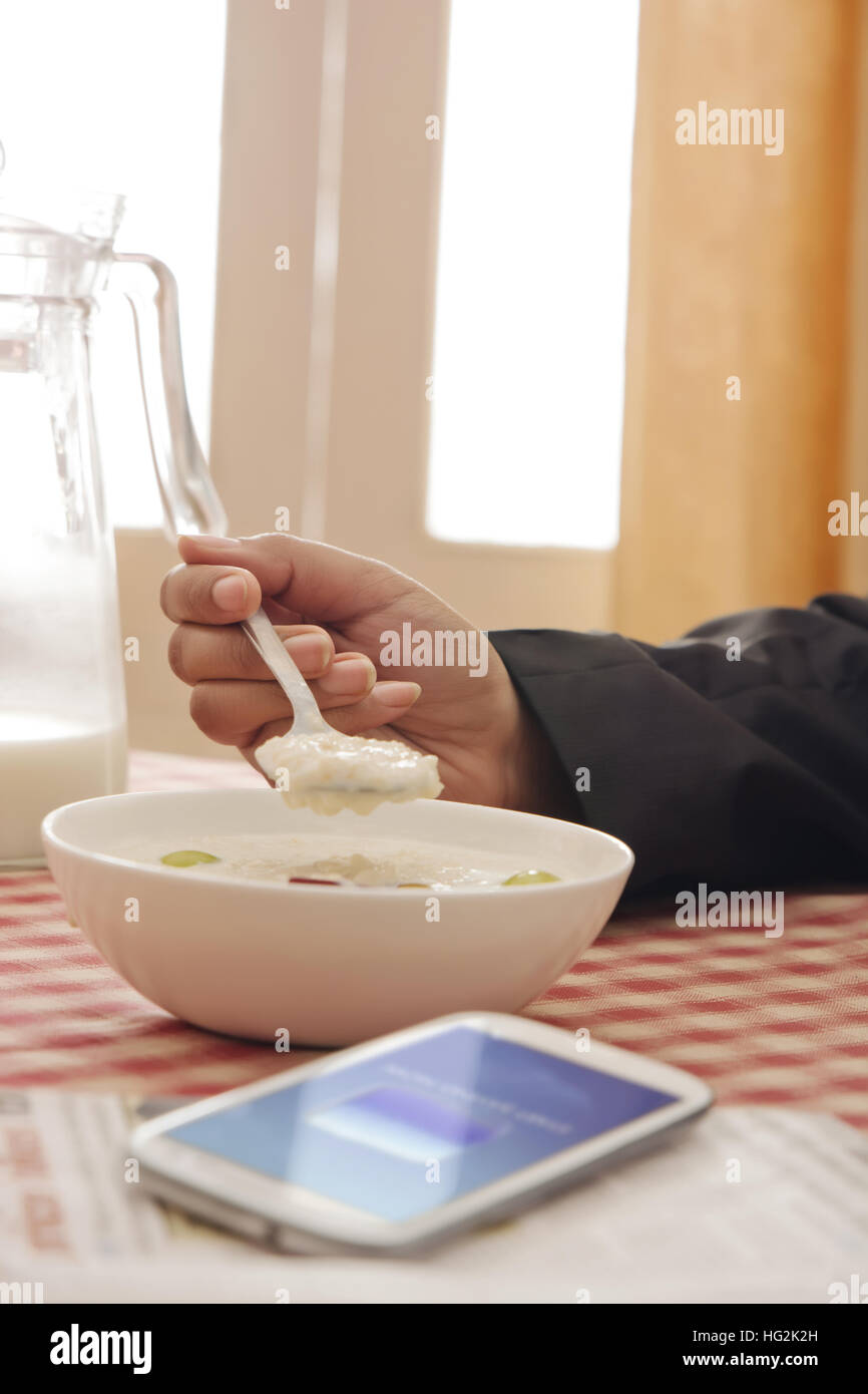 Man having breakfast Stock Photo - Alamy
