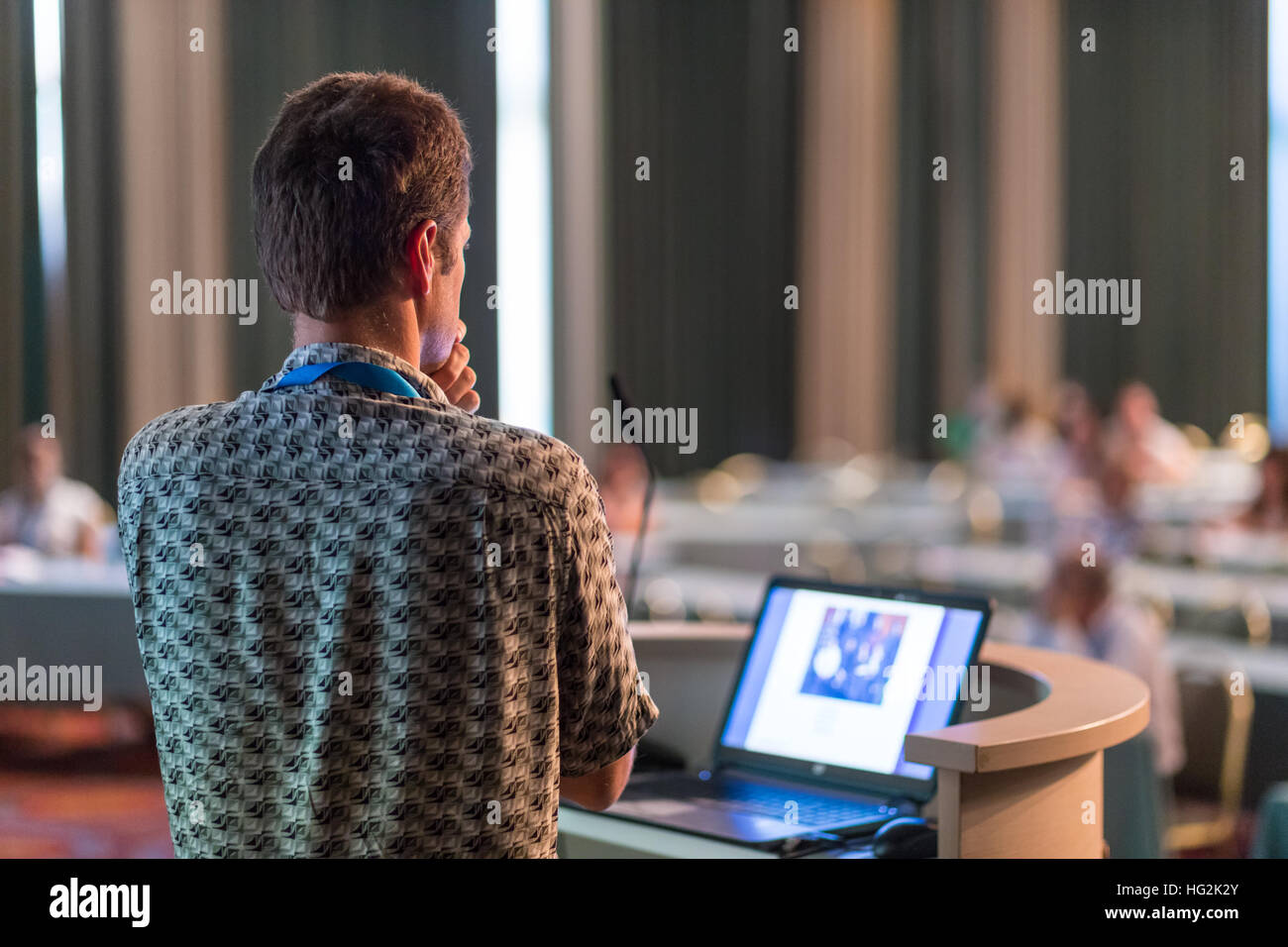 Public speaker giving talk at scientific conference Stock Photo - Alamy