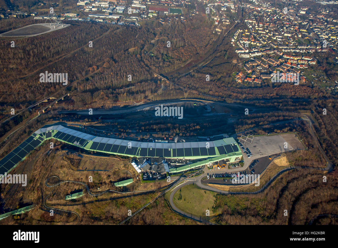 Aerial view, Halden Landfill on alpincenter Bottrop indoor ski ...
