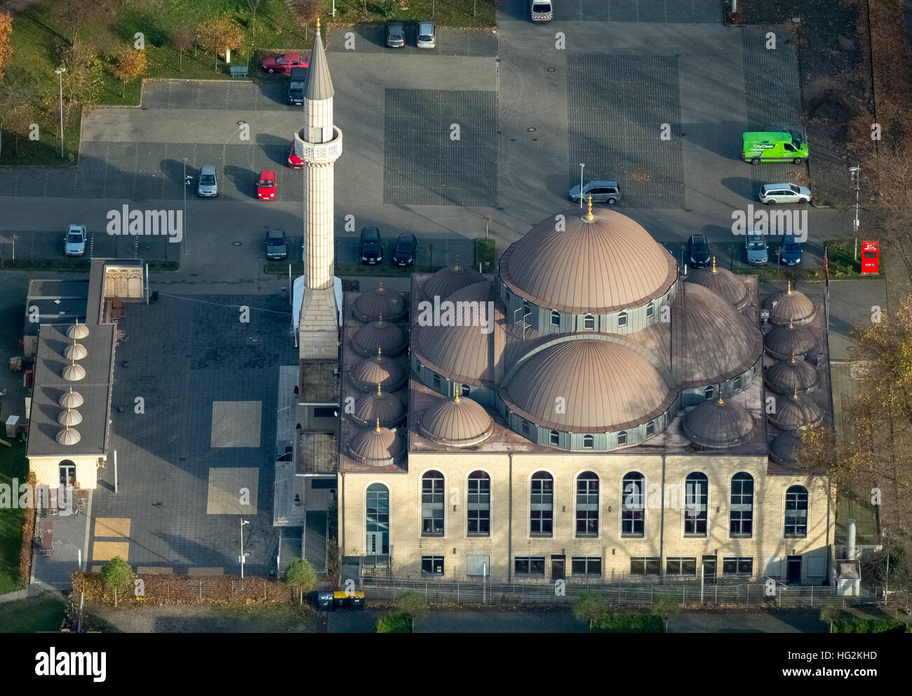 Aerial, DITIB Merkez Mosque Duisburg, Islam, Minaret, largest mosque in ...
