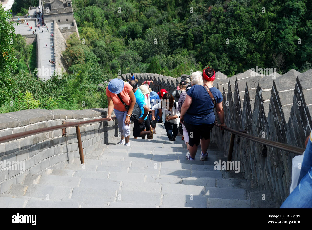 tourist climbing the great wall of china,china Stock Photo - Alamy