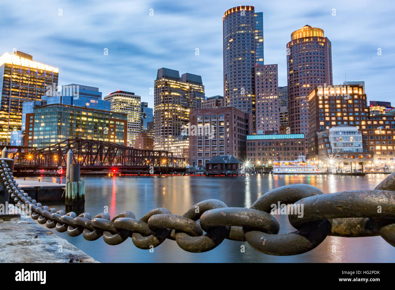View skyline boston dusk hi-res stock photography and images - Alamy