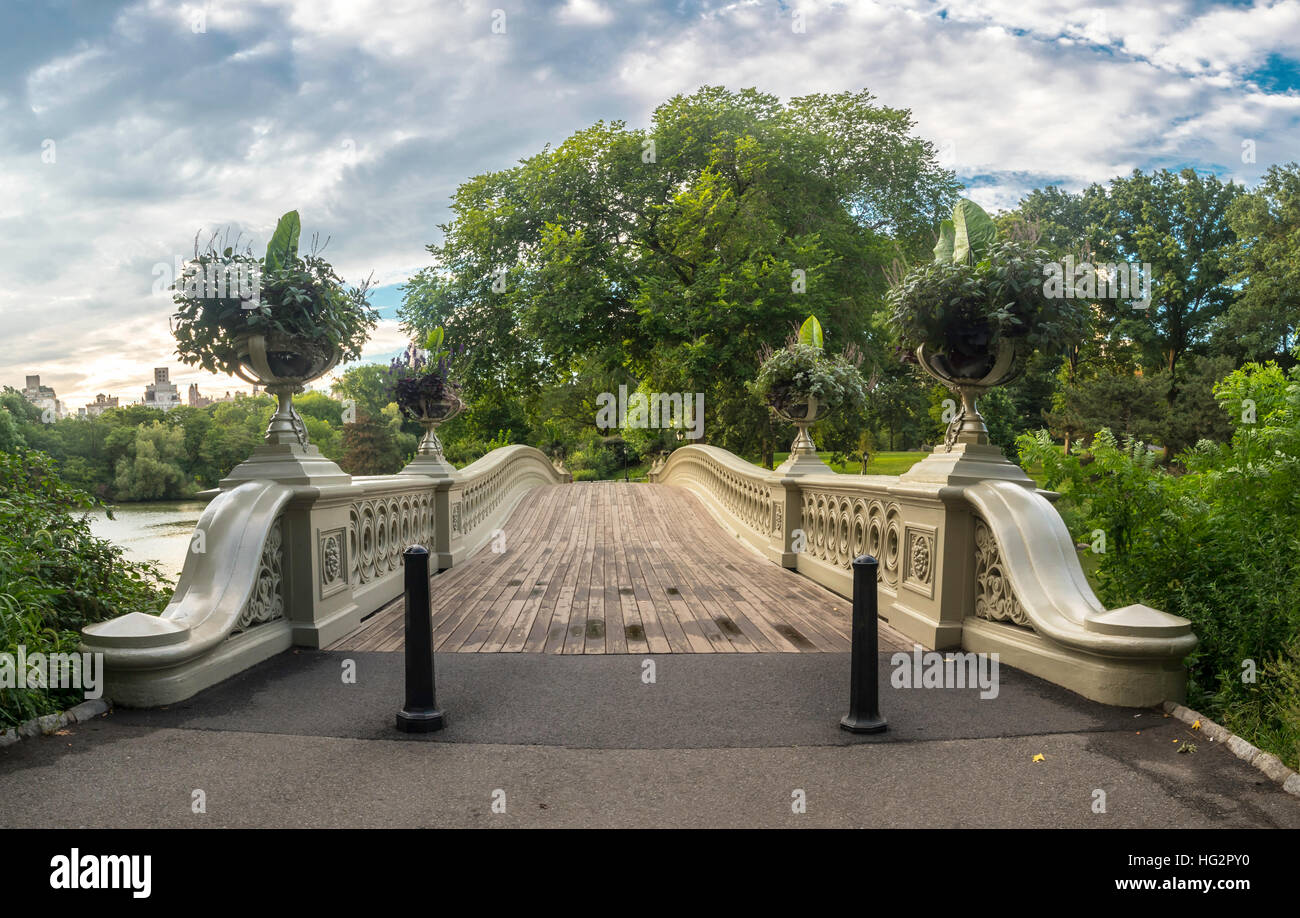 The Bow Bridge is a cast iron bridge located in Central Park, New York ...