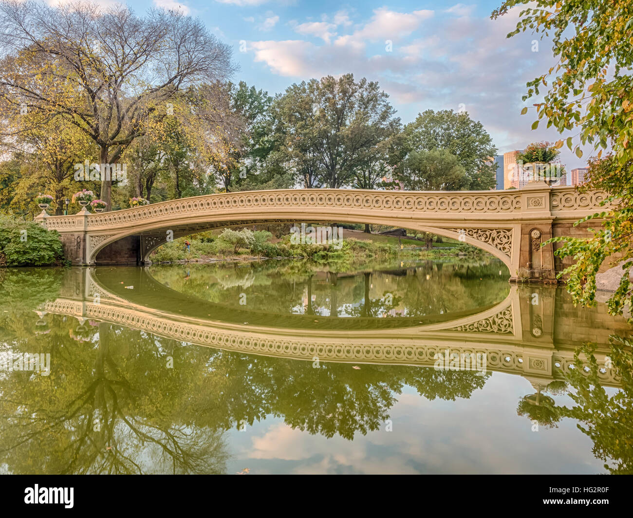 The Bow Bridge is a cast iron bridge located in Central Park, New York ...