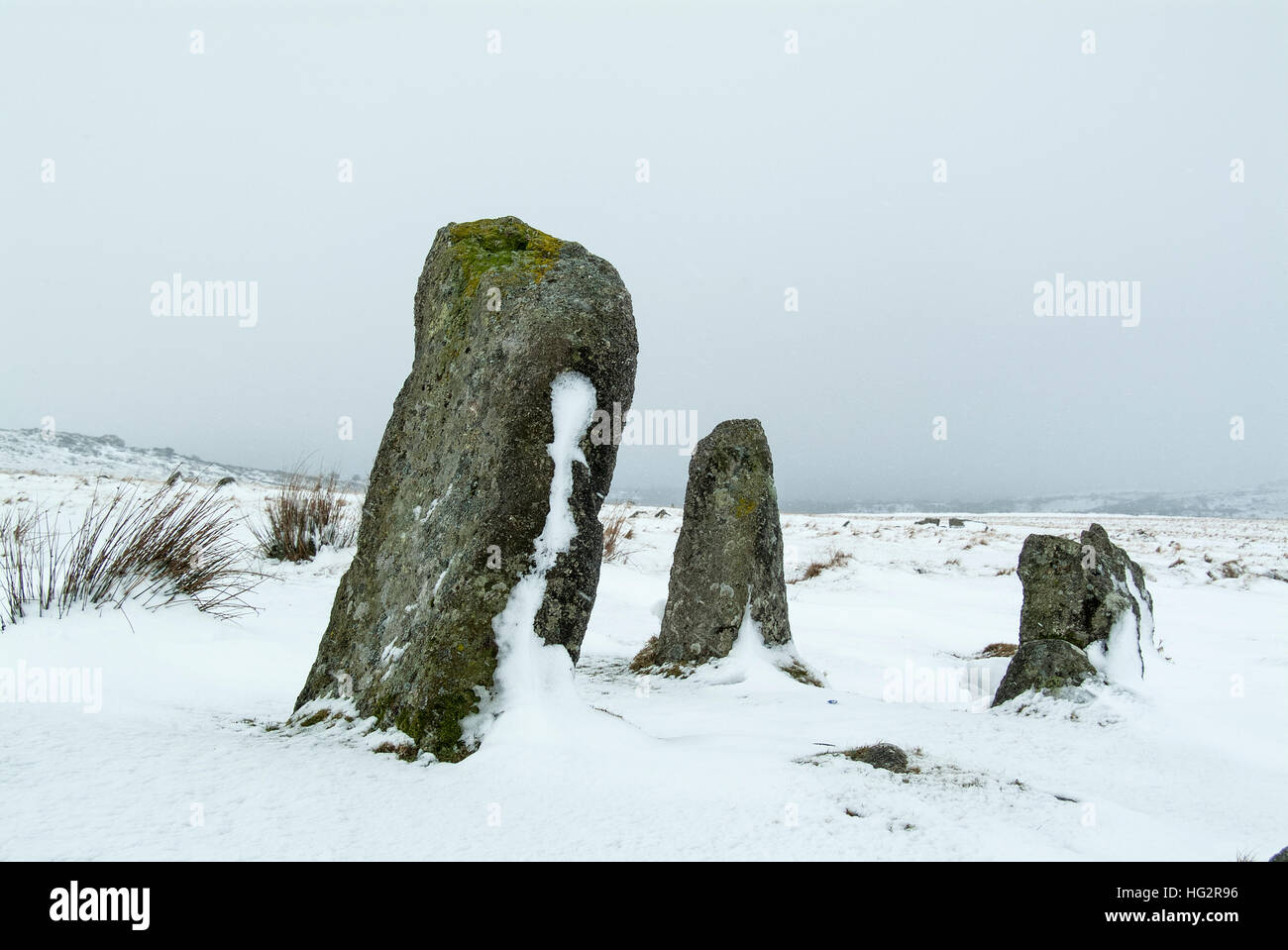 Standing Stones at Merrivale on Dartmoor, England UK Stock Photo - Alamy