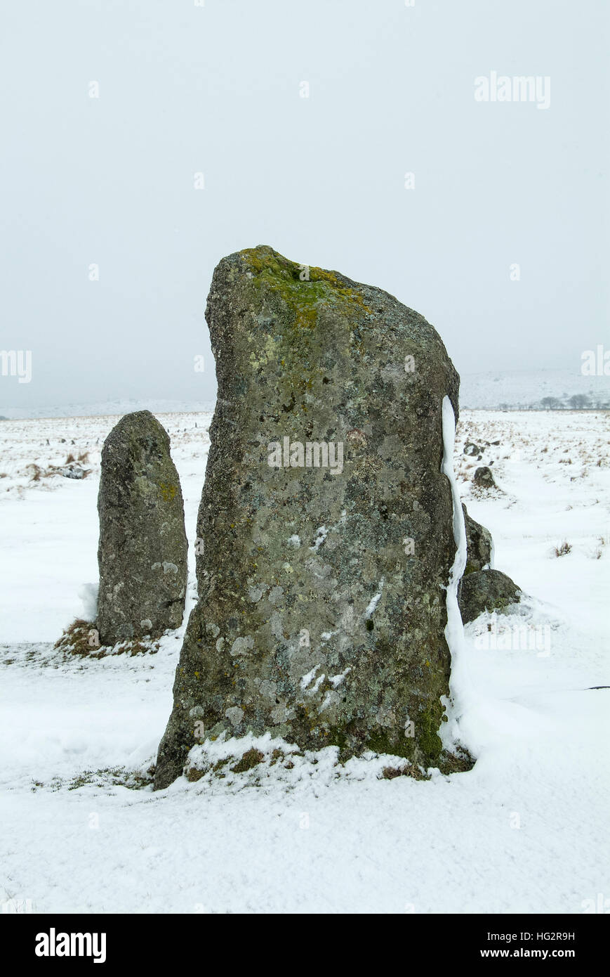 Standing Stones at Merrivale on Dartmoor, England UK Stock Photo - Alamy