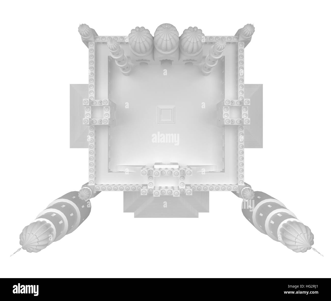 mosque top view isolated on white. 3d rendering Stock Photo - Alamy