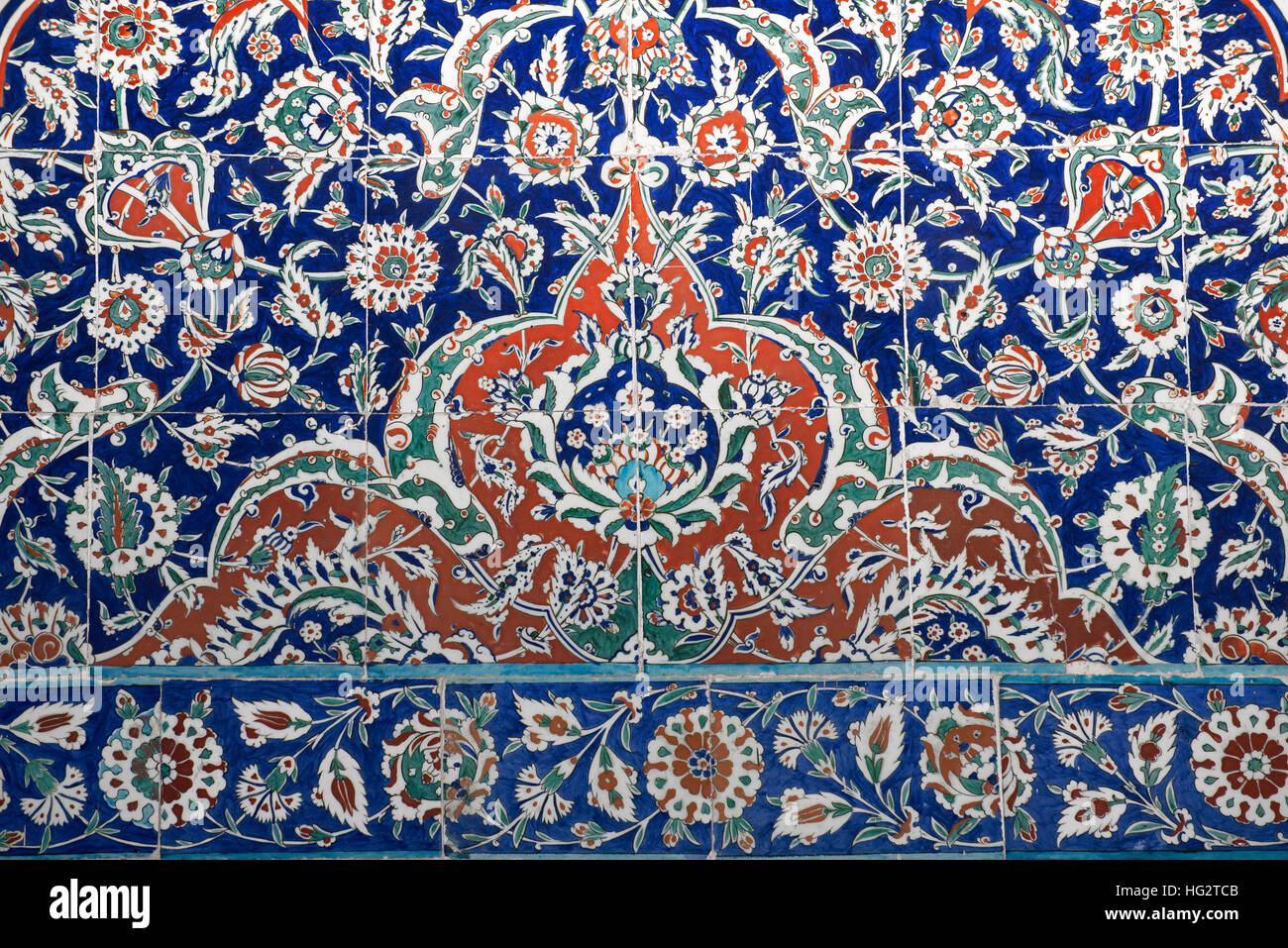 Iznik tile panels, 16th century, Sultan's prayer room, Selimiye Mosque ...