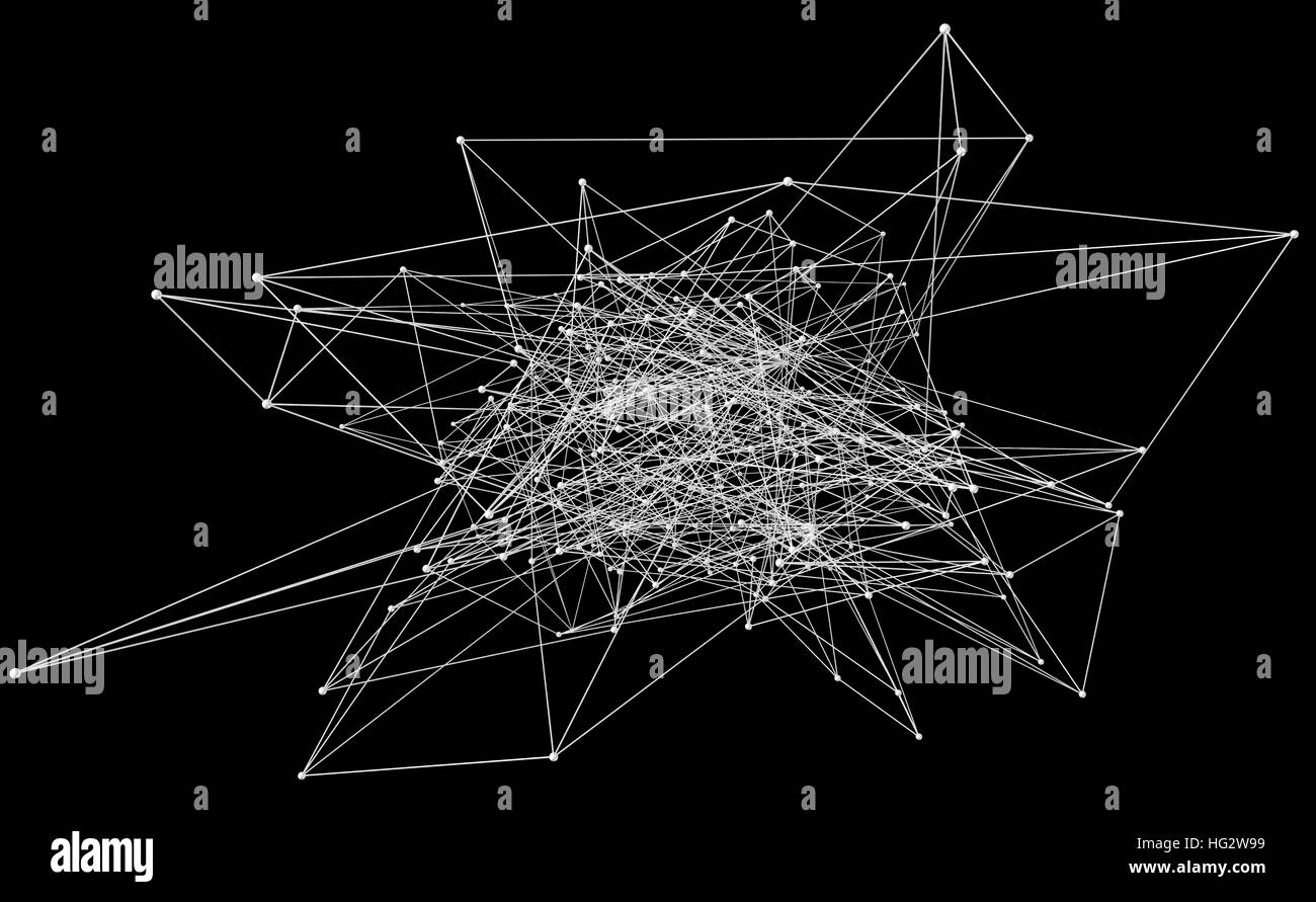 Lines and dots forming mesh Stock Photo - Alamy