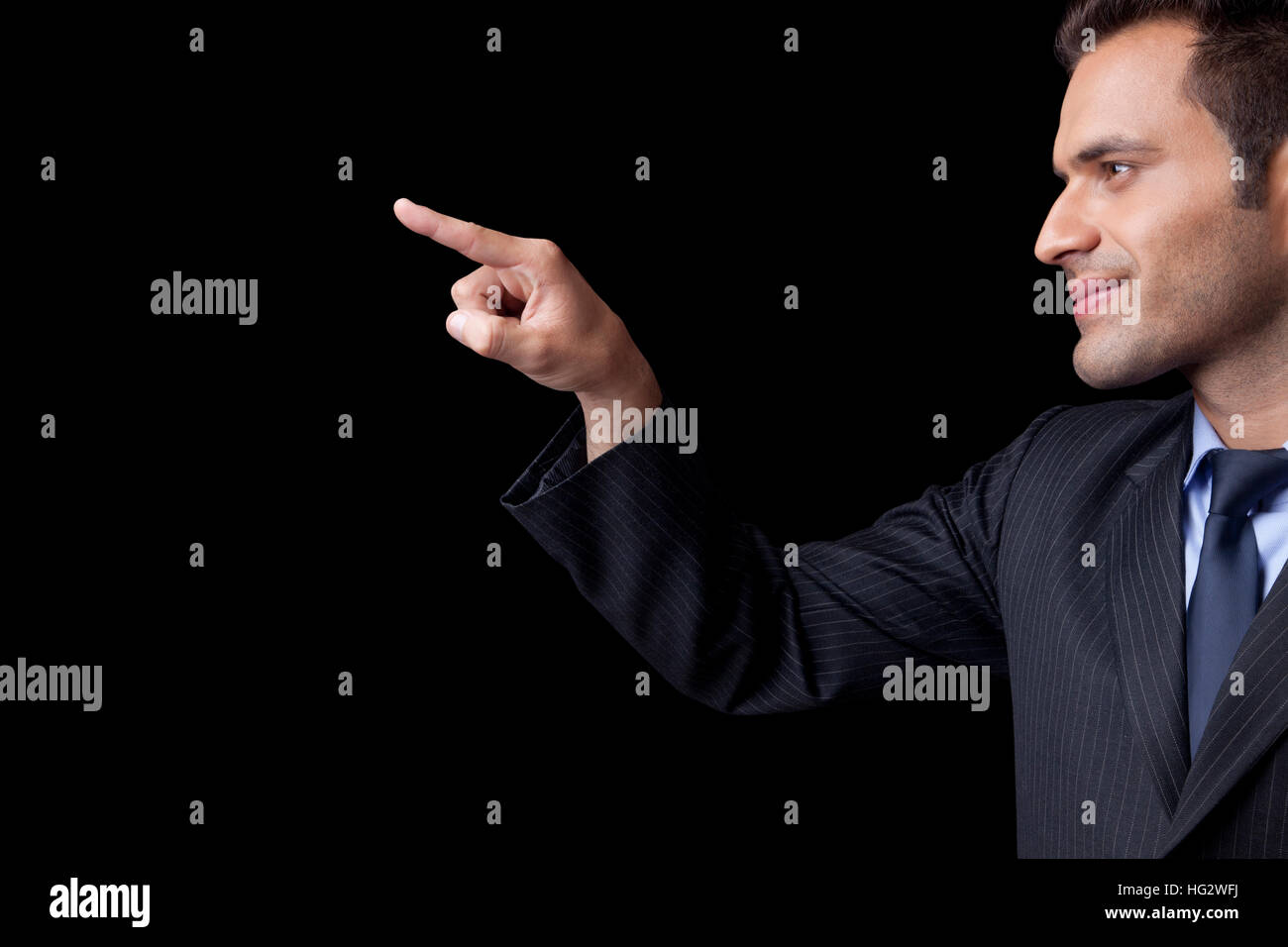 Businessman pointing computer screen hi-res stock photography and ...