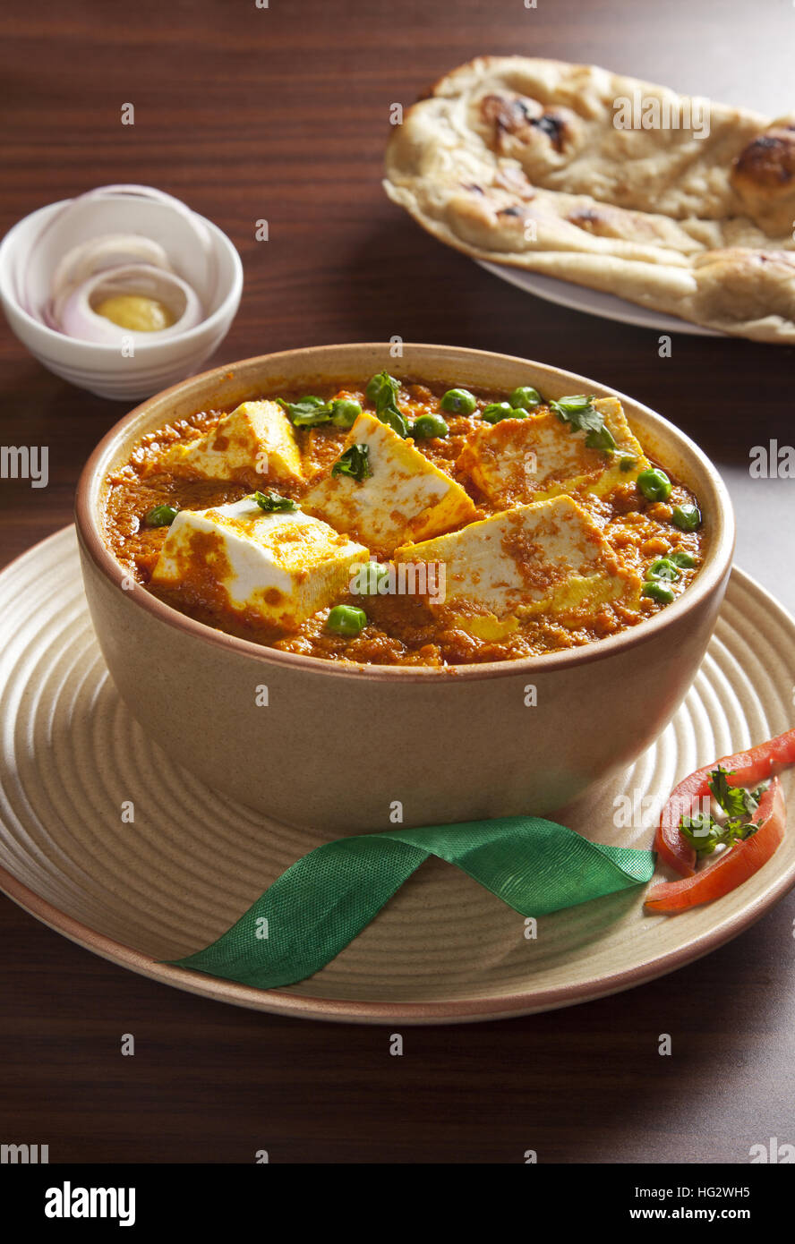 matter paneer in a bowl , indian food Stock Photo - Alamy