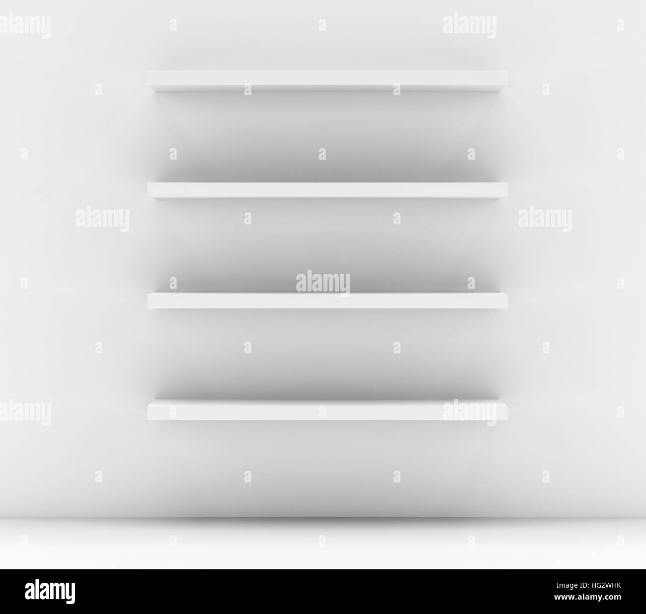 Empty white shop shelf, retail shelves Stock Photo - Alamy