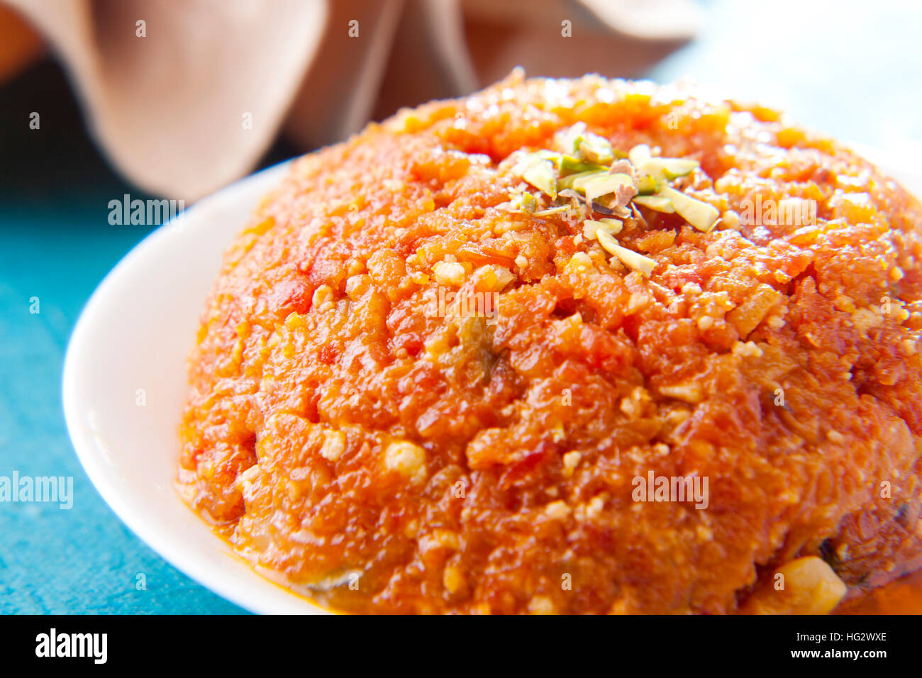 Gajar ka halwa in a bowl , indian sweets Stock Photo - Alamy
