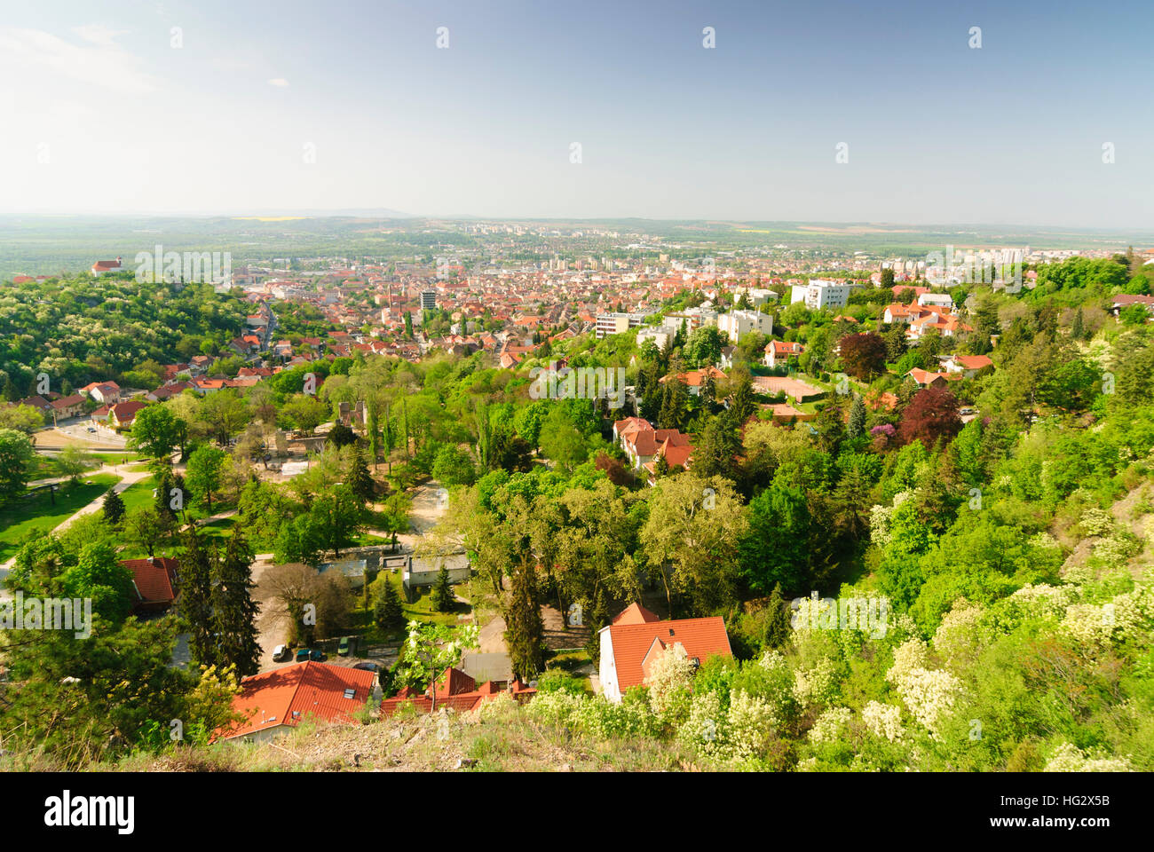 Pecs (Fünfkirchen): View from the Havi hill to the city, , Baranya ...