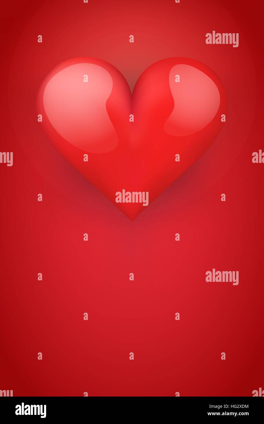 Realistic Red Romantic Heart Background Stock Vector Image & Art - Alamy