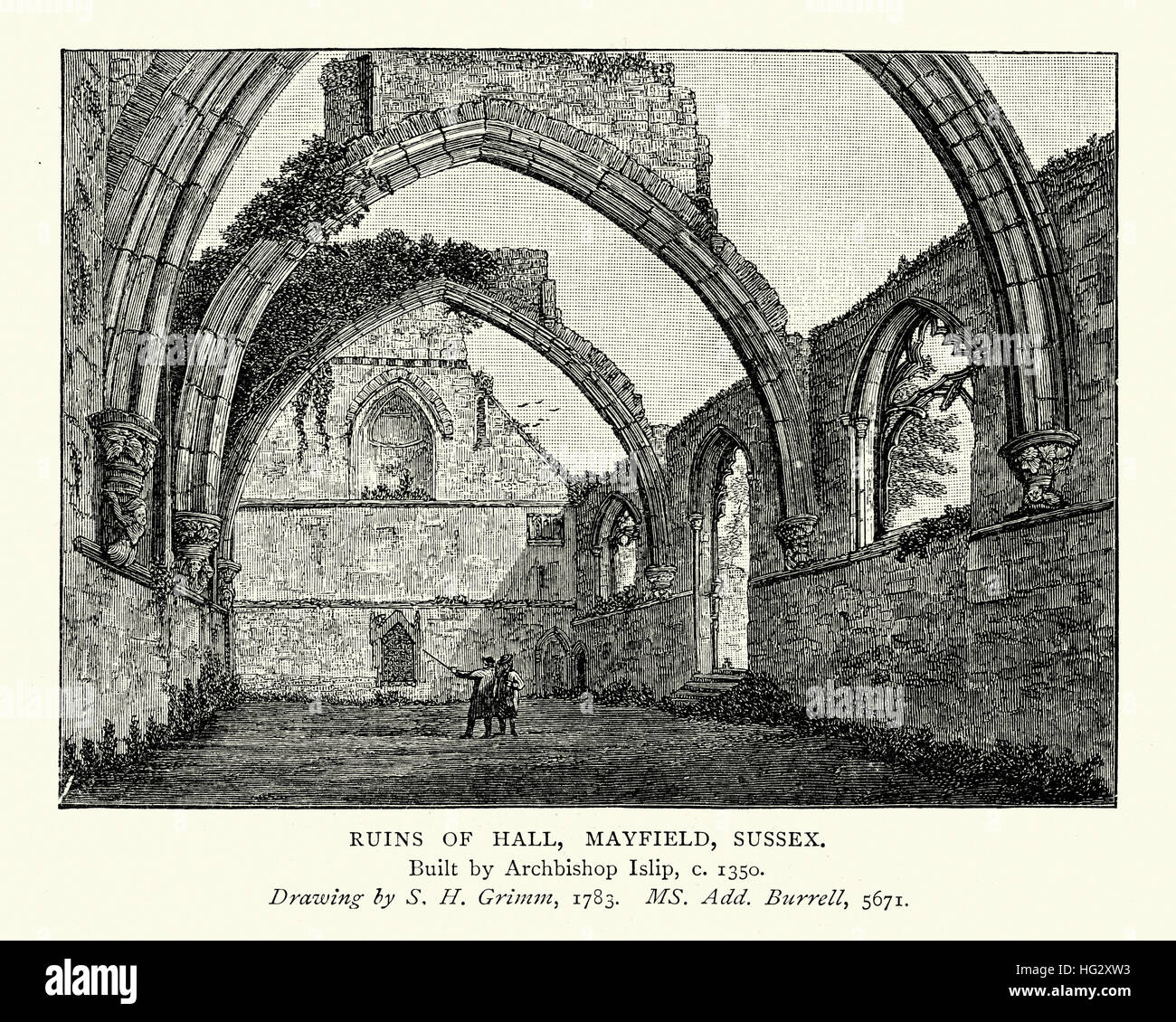 Ruins of Hall, Mayfield, Sussex built by Archbishop Islip c.1350 Stock ...