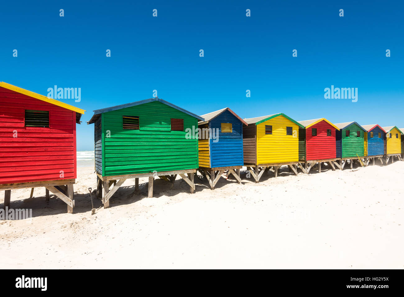 Colorful beach huts Stock Photo - Alamy