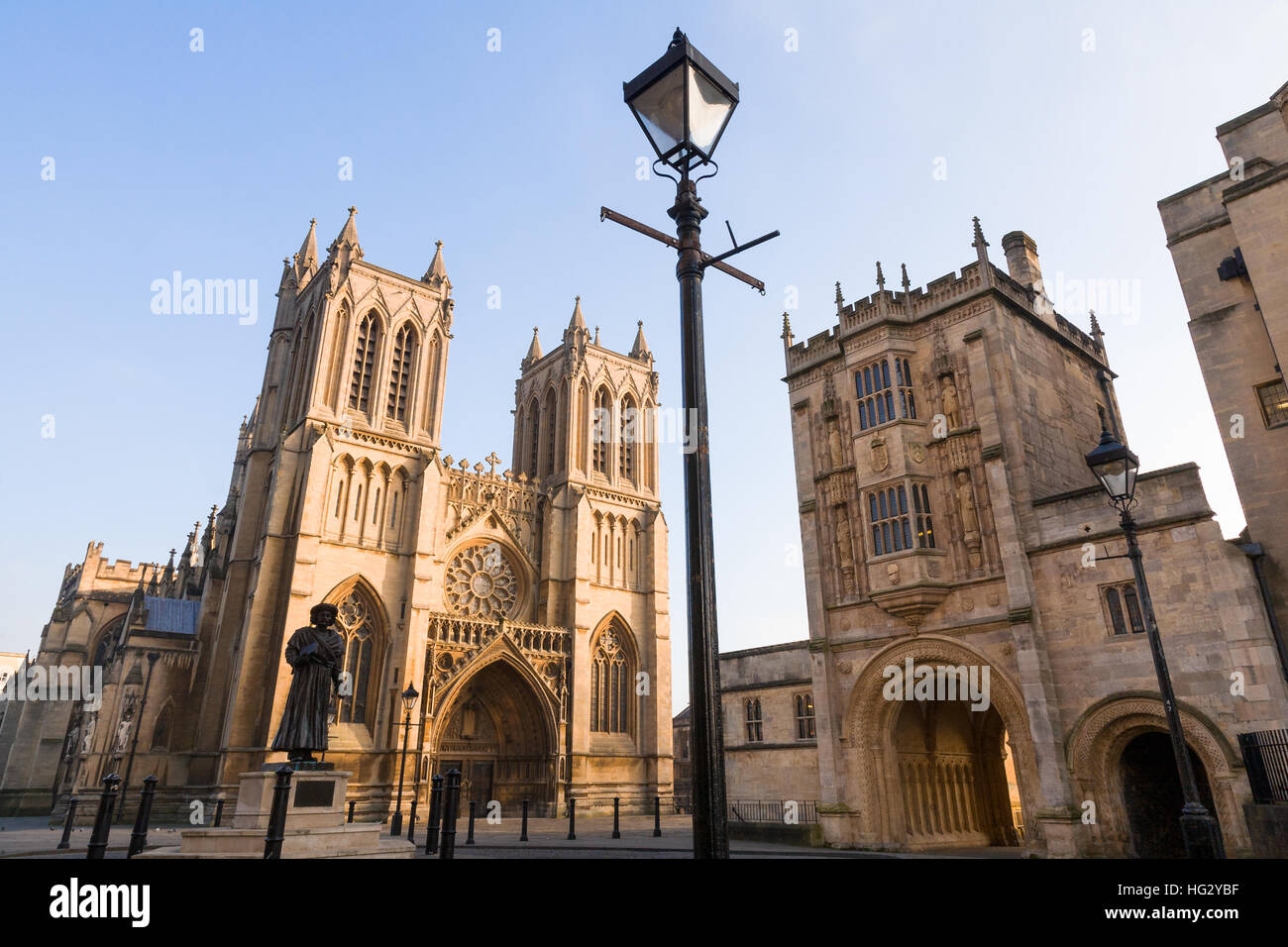 Bristol Cathedral seen from College square, Bristol, UK Stock Photo - Alamy