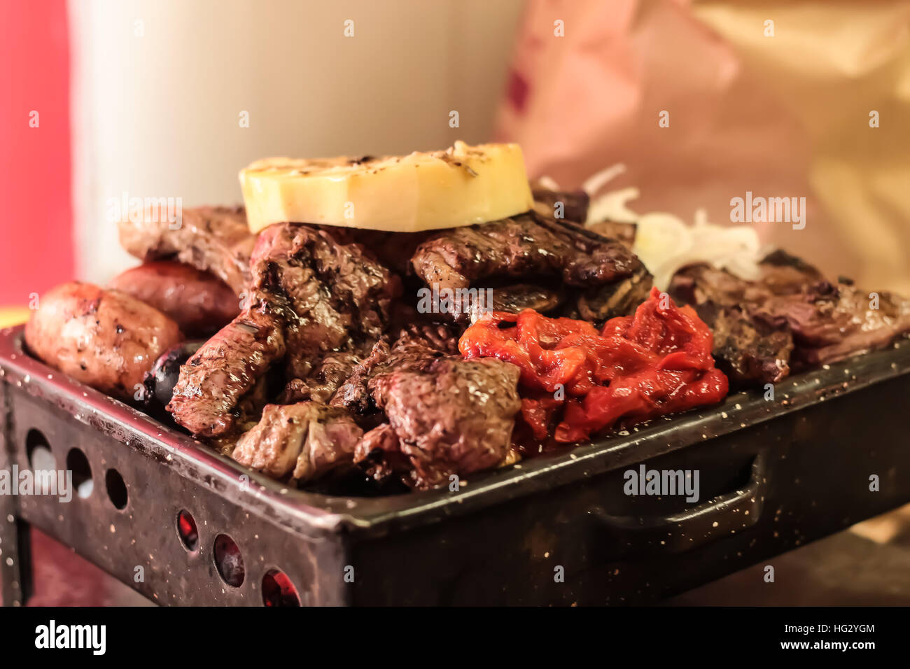 Tasty barbecue serving Stock Photo - Alamy