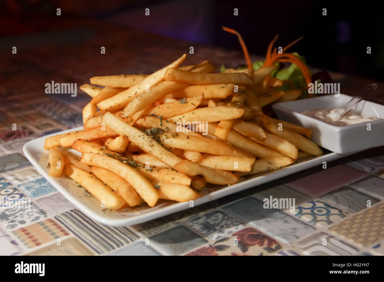 Plate of french fries Stock Photo - Alamy