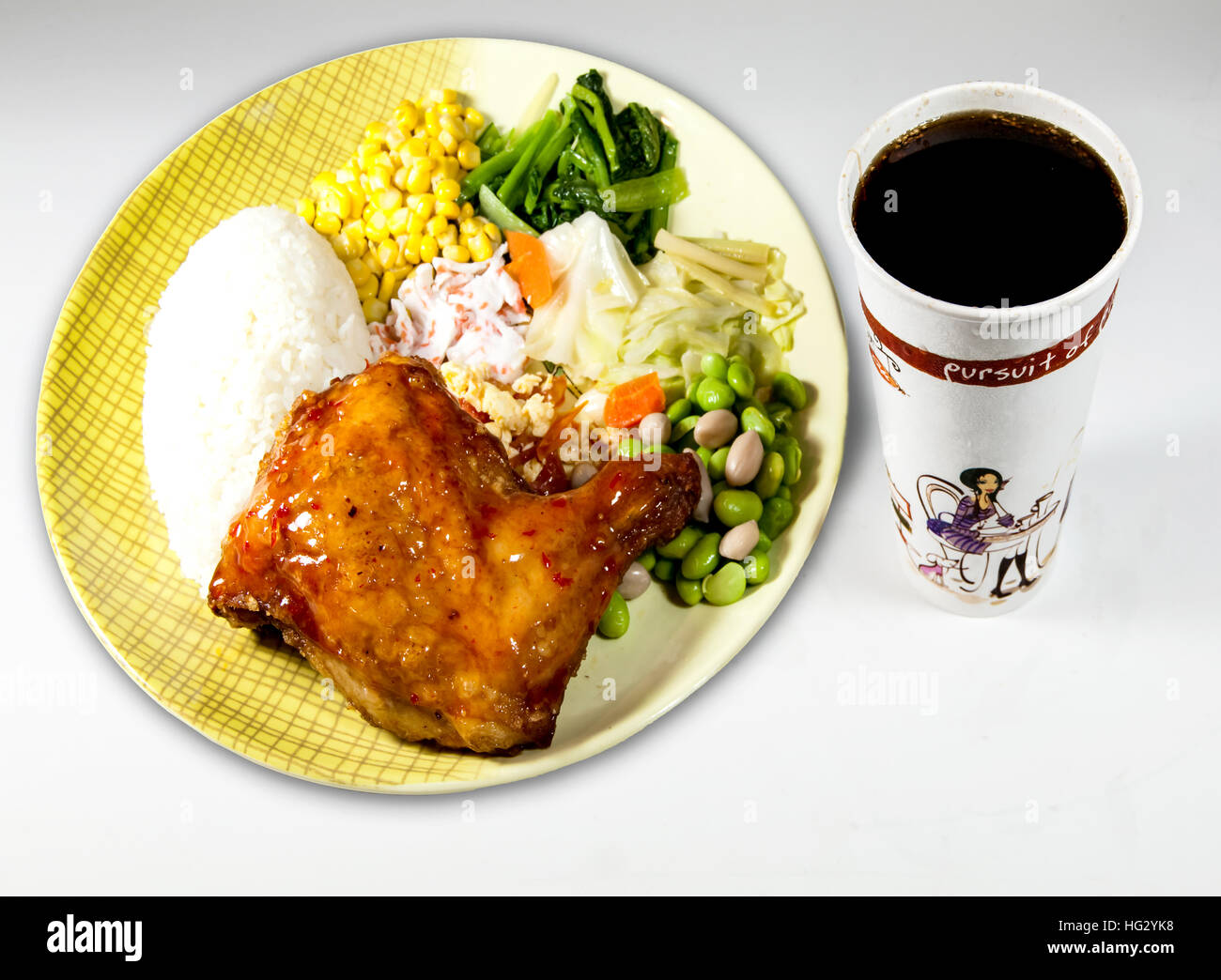 Taiwan Food - Baked chicken leg rice set Stock Photo - Alamy