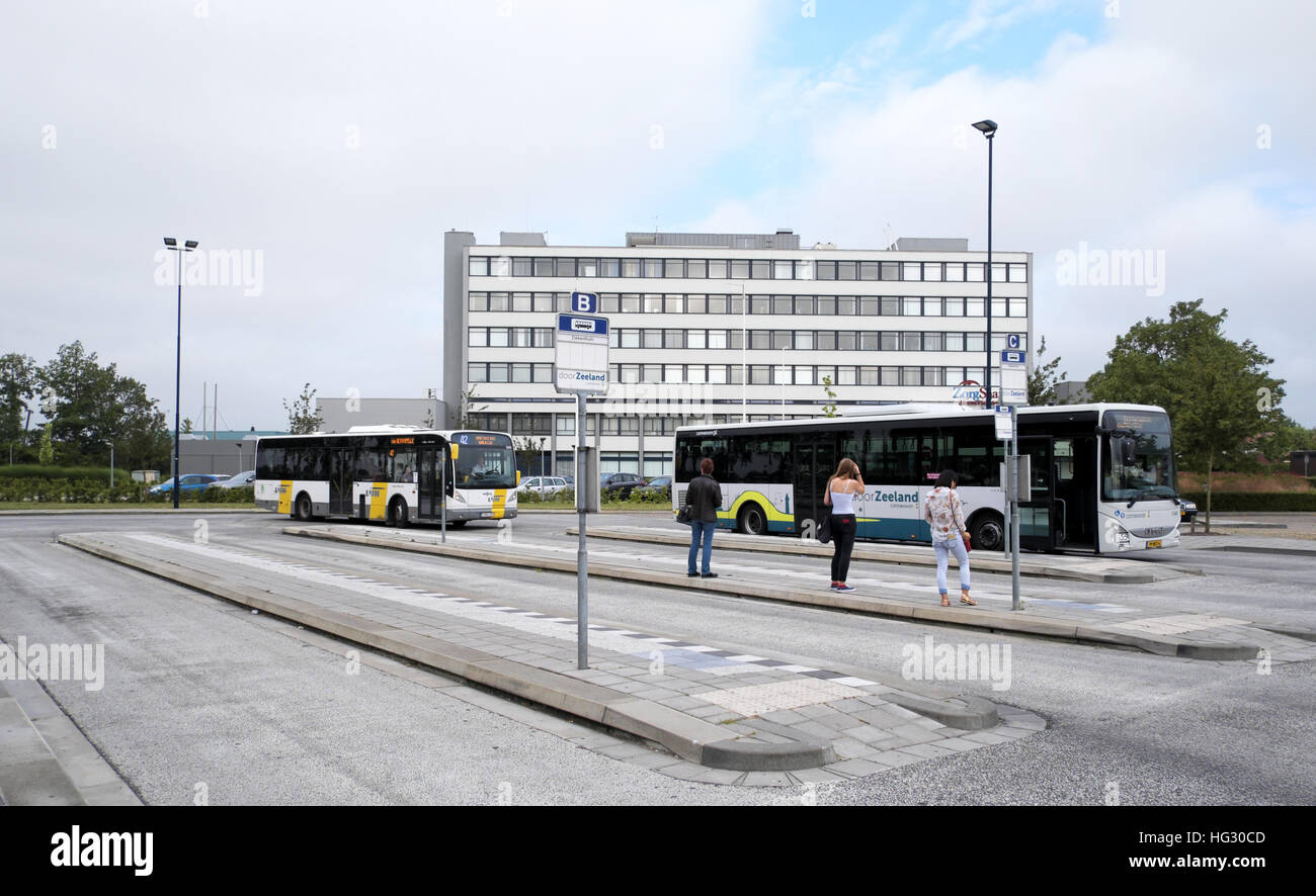 Passengers are waiting for transport at a bus stop near the Antonius ...