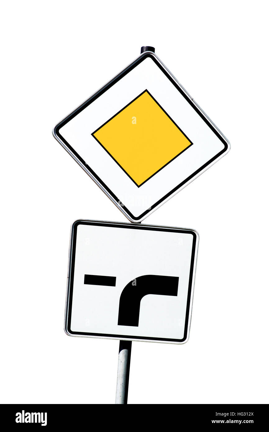 Traffic sign: right of way Stock Photo - Alamy